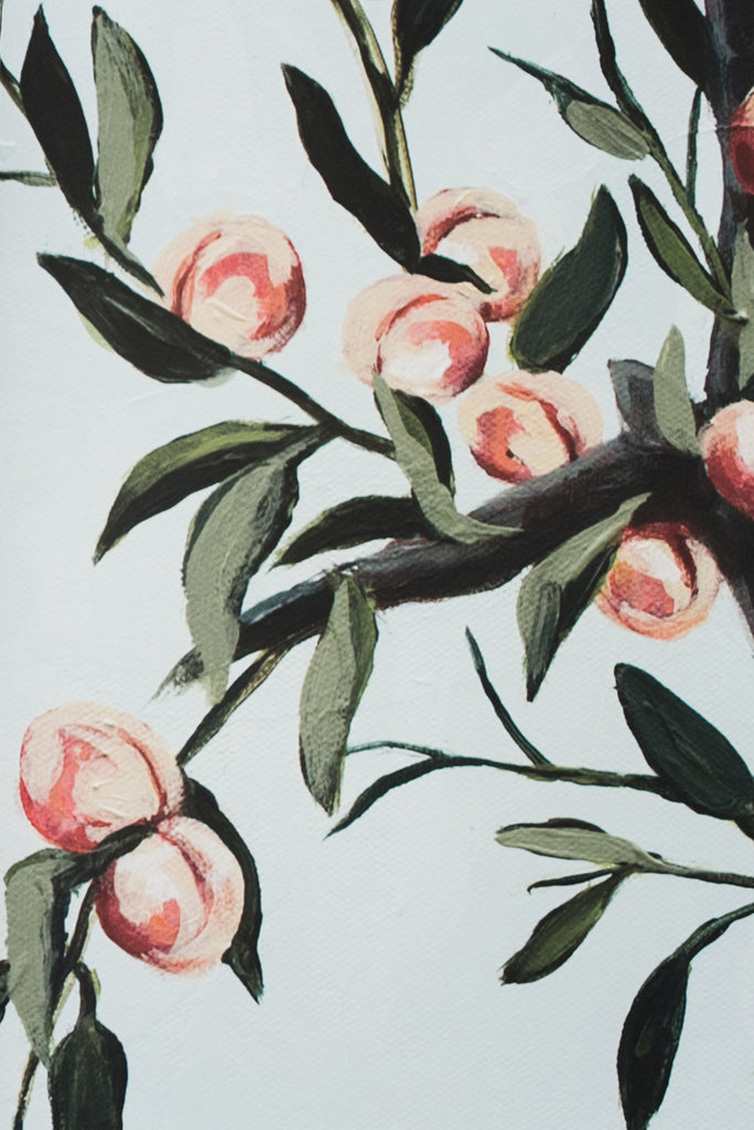 Hand-painted Peach Tree Wallpaper | Summer Vibes for Any Room – Anewall